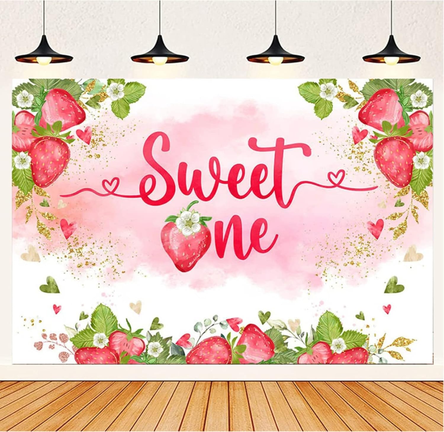 Amazon.com : Strawberry Sweet One Girl First Birthday Party Decoration ...