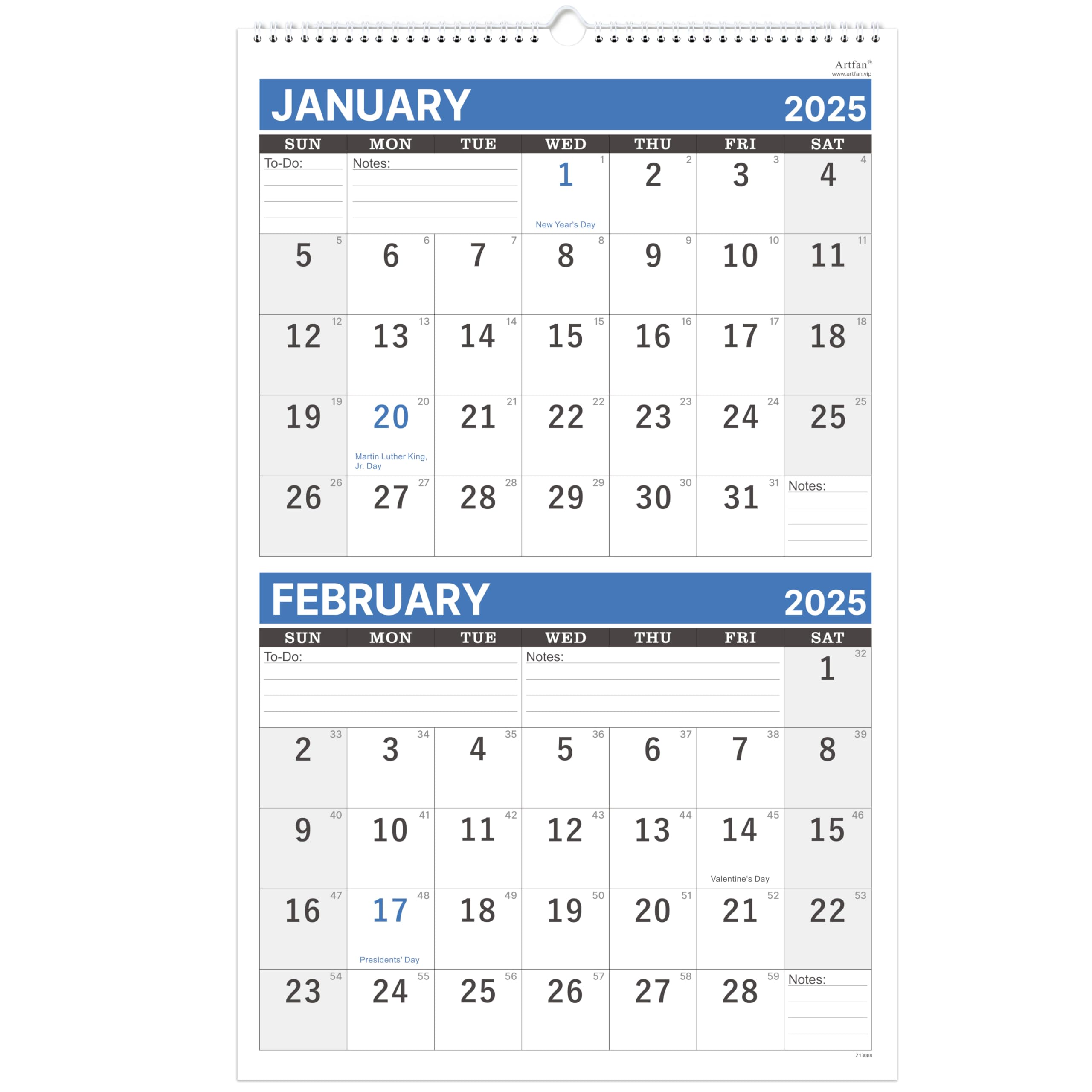 Snapklik.com : 2025 Wall Calendar - 2 Month Wall Calendar 2025 Display