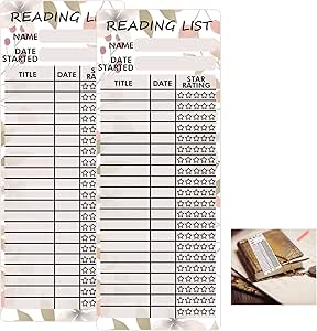 Amazon.com: 50 Pcs Reading List Bookmark Tracker 3 x 8 Inch Personal ...