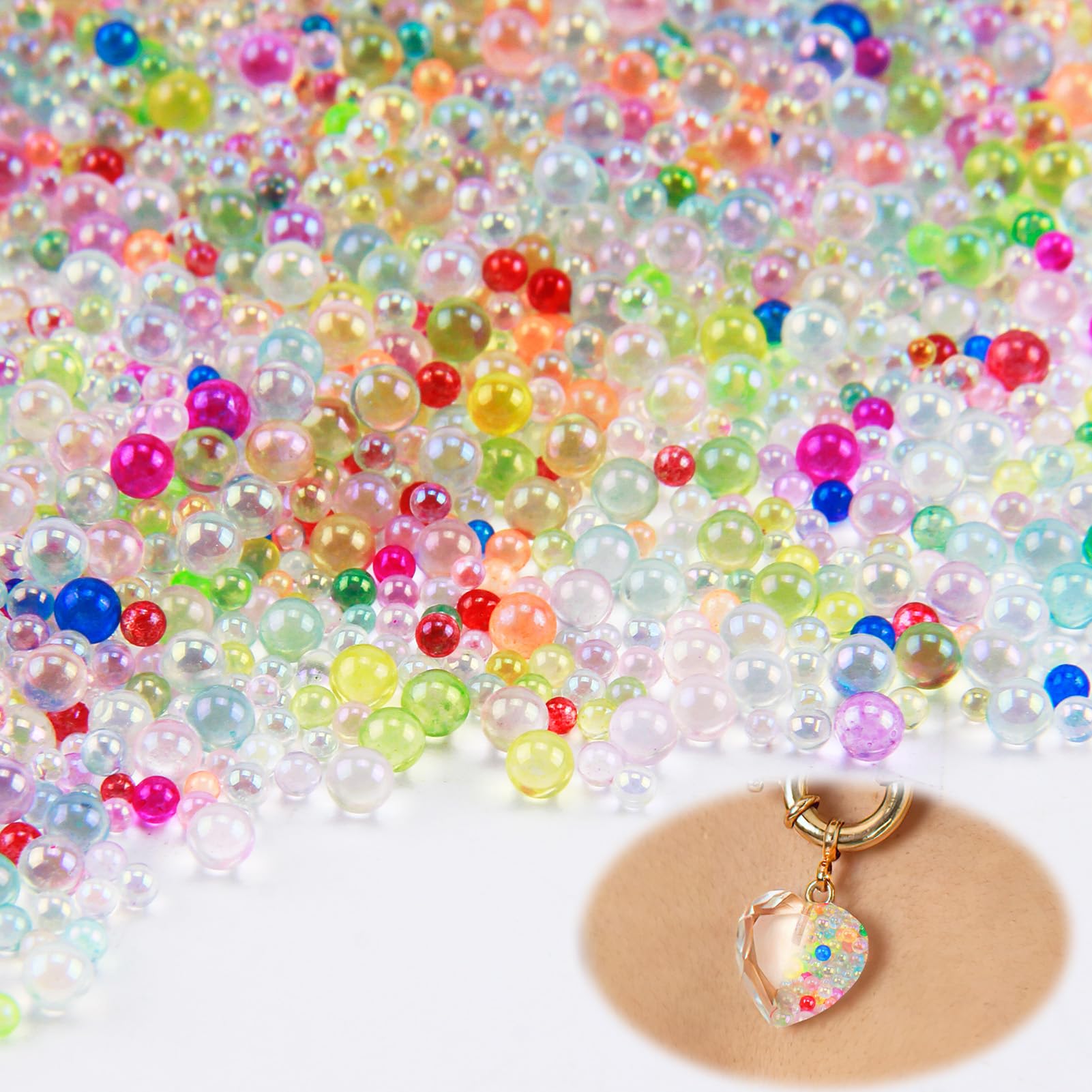 Resin Bubble Beads, Iridescent Caviar Water Droplet Bubble Iridescent ...