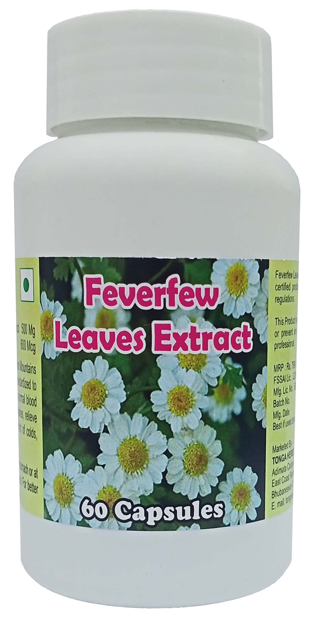 Buy FEVERFEW LEAVES EXTRACT CAPSULES - 60 CAPSULES (GET 1 BOTTLE FEVERFEW LEAVES EXTRACT 50ML ...