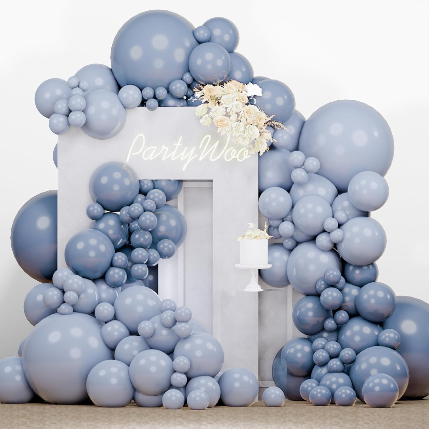 Amazon.com: PartyWoo Dusty Blue Balloons 138 pcs Different Sizes Pack of 18 12 10 5 Inch Boho ...