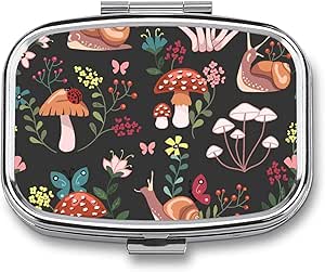 Amazon.com: Snail Mushroom Small Pill Box, Metal Pill Box Organizer ...