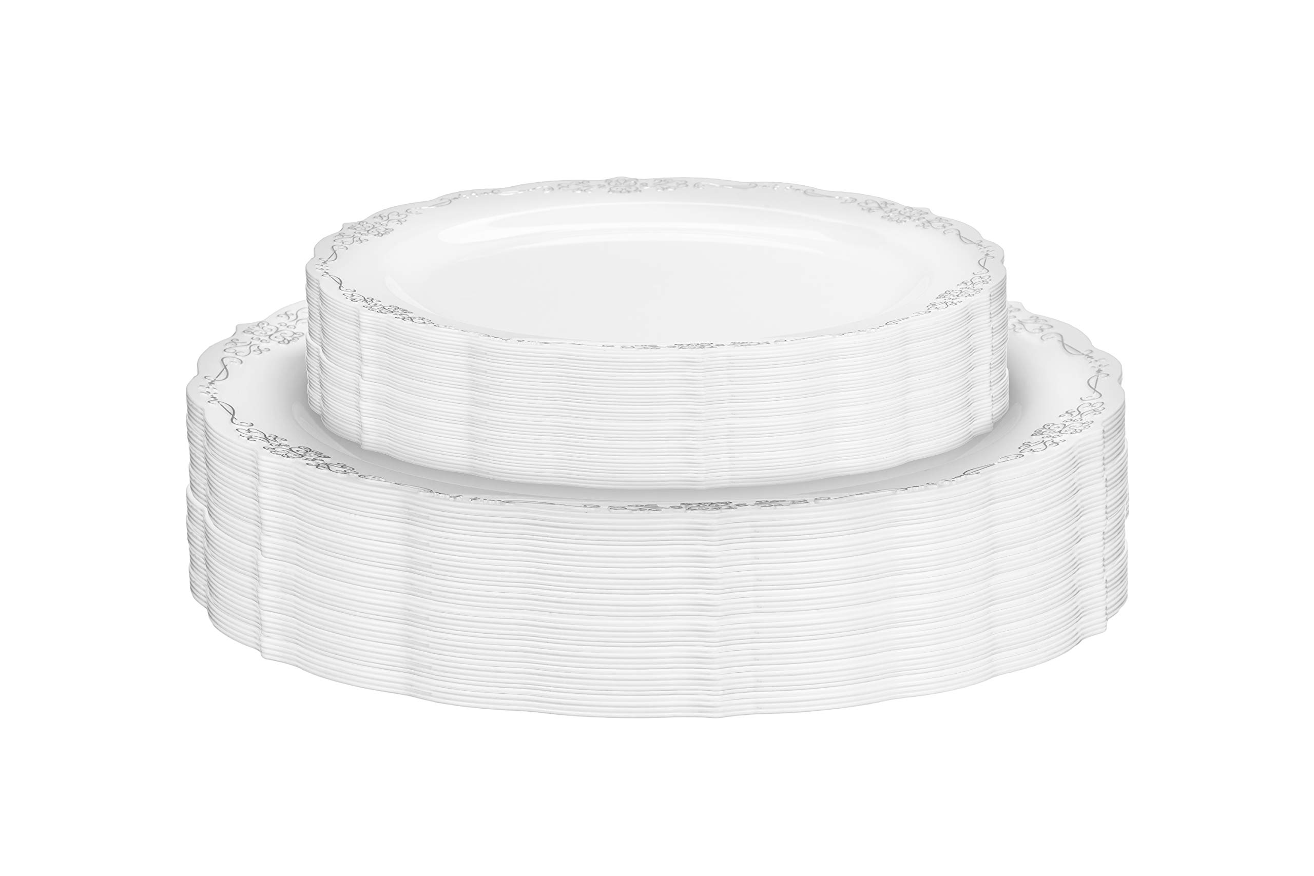 Snapklik.com : 60 Pcs Disposable Plastic Plates Victorian Design ...