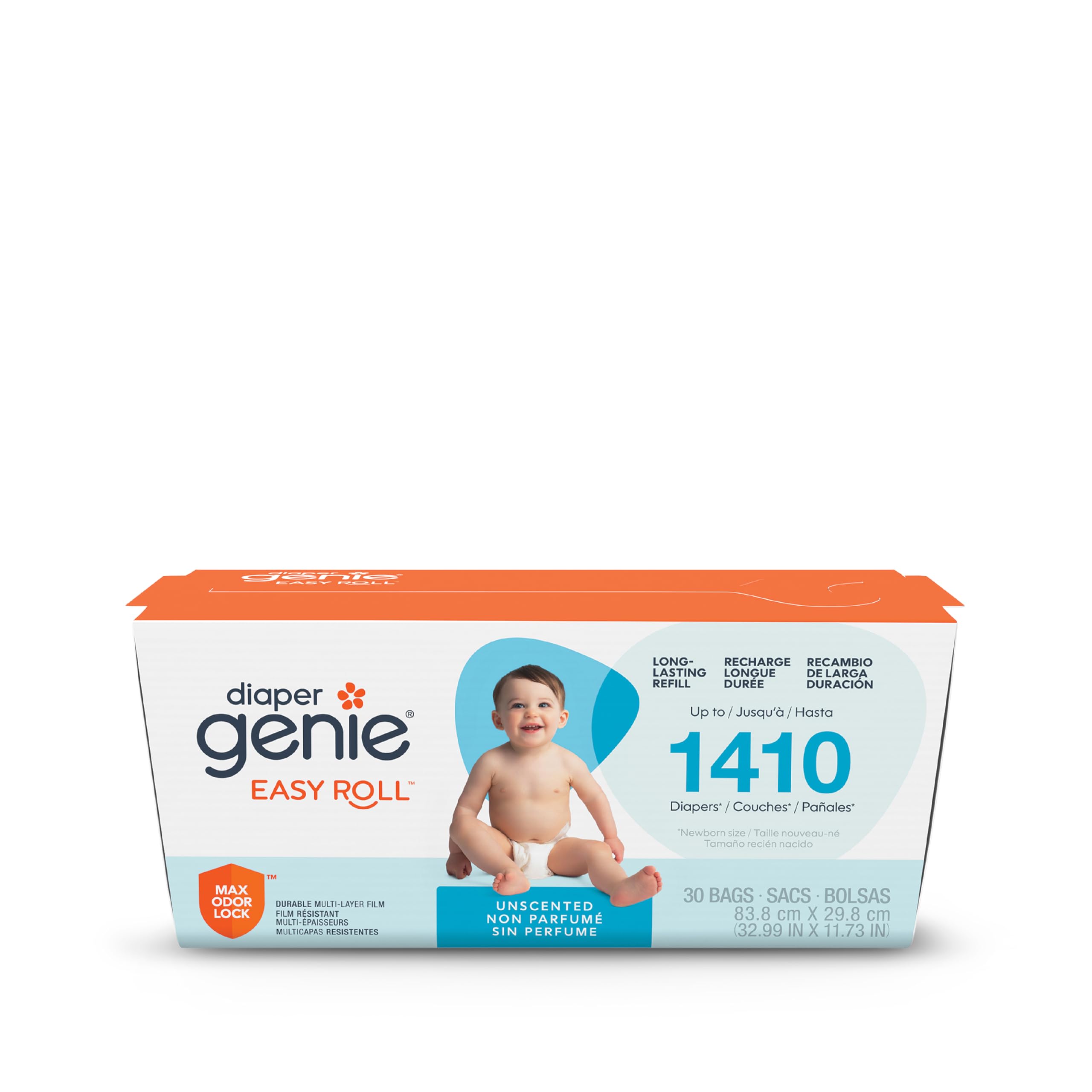 Amazon.com: Diaper Genie Easy Roll Refill | 30 Bags Per Refill | Holds ...