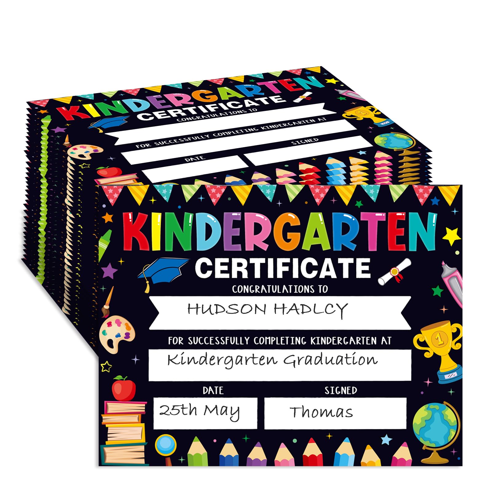 Snapklik.com : 30 Piece Kindergarten Certificate - Preschool Color ...