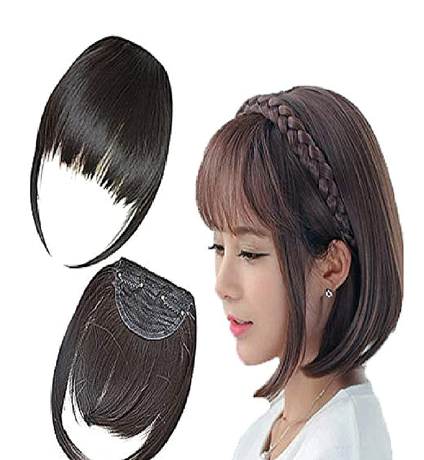 Flushia Hair Extension Clip On Clip In Front Hair Bang Fringe Hair ...