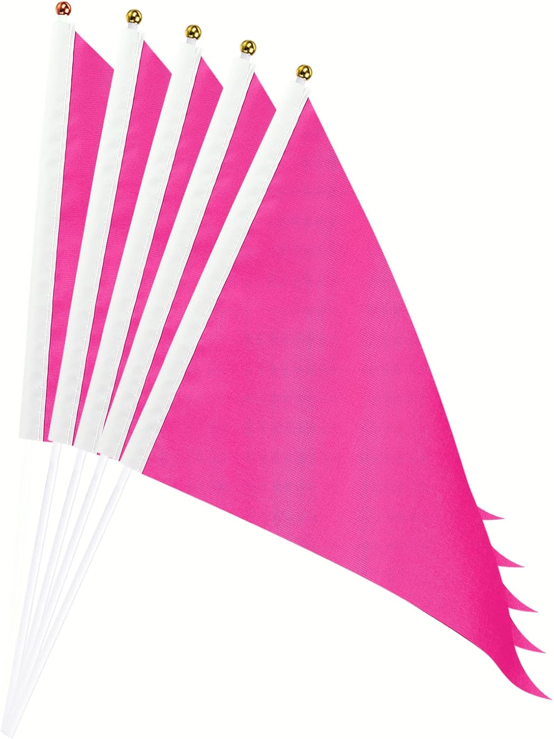 Amazon.com: MECCANIXITY Pink Flag Stick Hand Held Small Mini DIY Flag ...