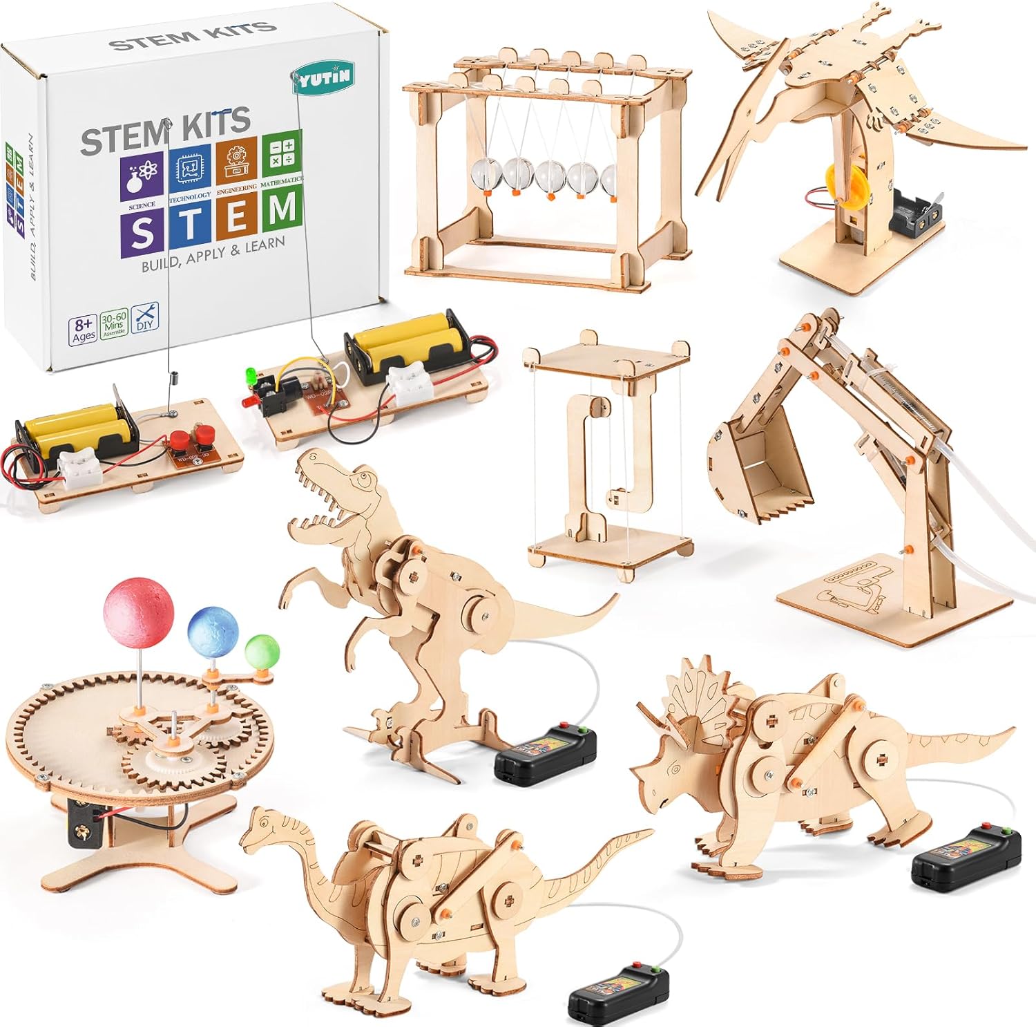Amazon.com: 9 in 1 STEM Kits for Kids Ages 6-8 8-12, Dinosaur and ...
