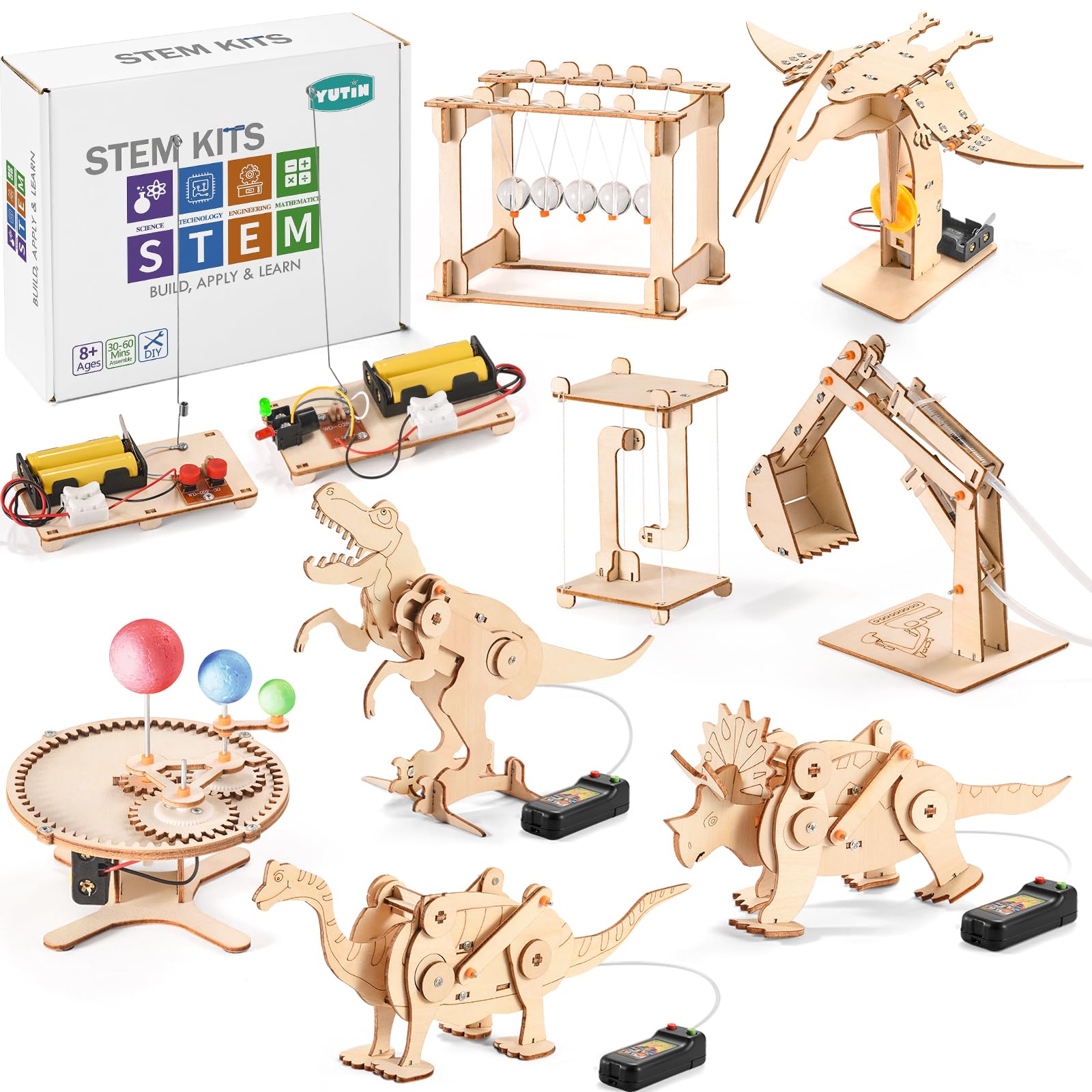 Amazon.com: 9 in 1 STEM Kits for Kids Ages 6-8 8-12, Dinosaur and ...