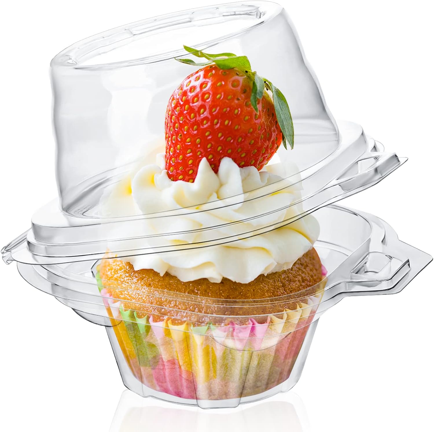 Amazon.com: Suice Single Cupcake Containers 50 Count, Clear Plastic ...