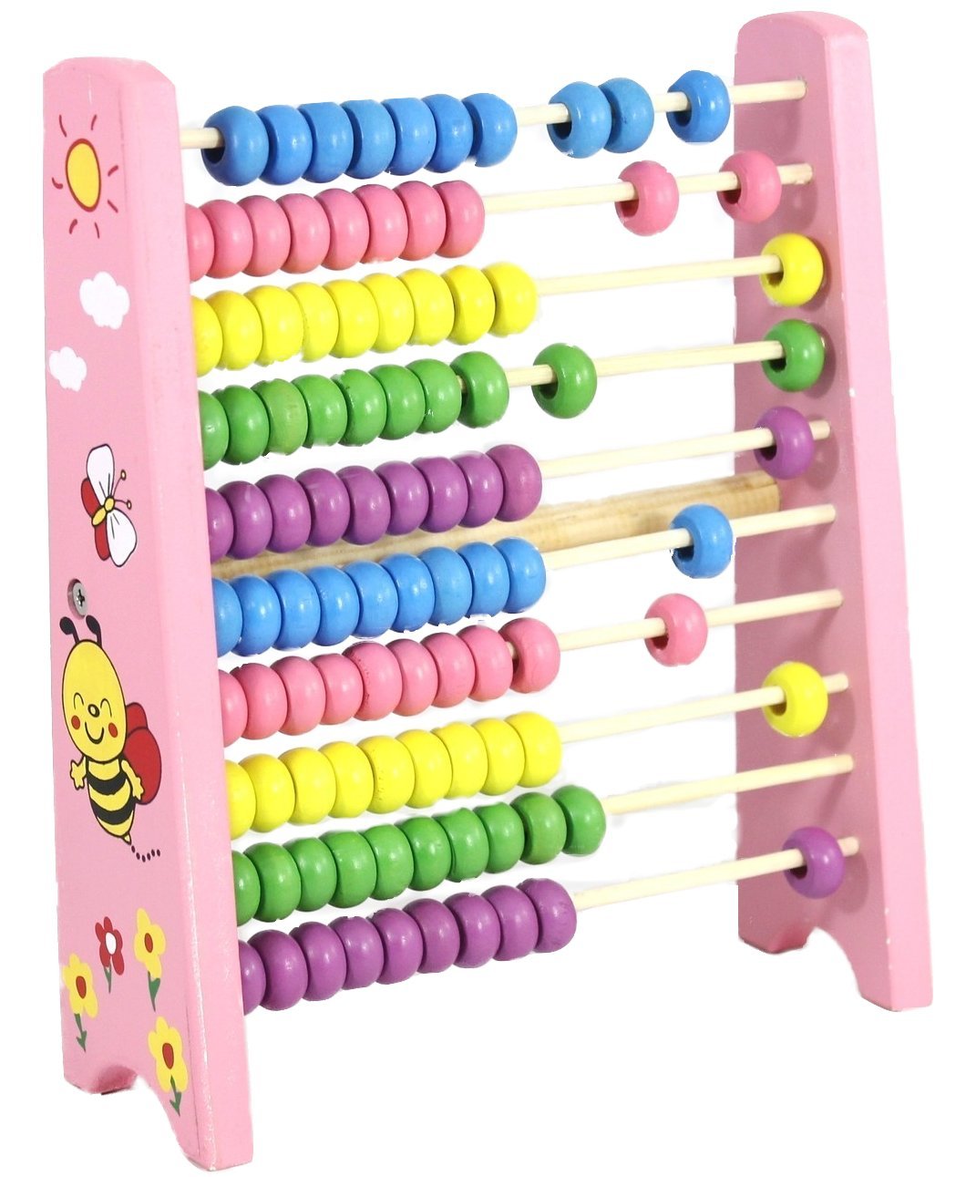 Little grin Wooden Abacus Toy with 100 Beads for Kids & Toddlers ...