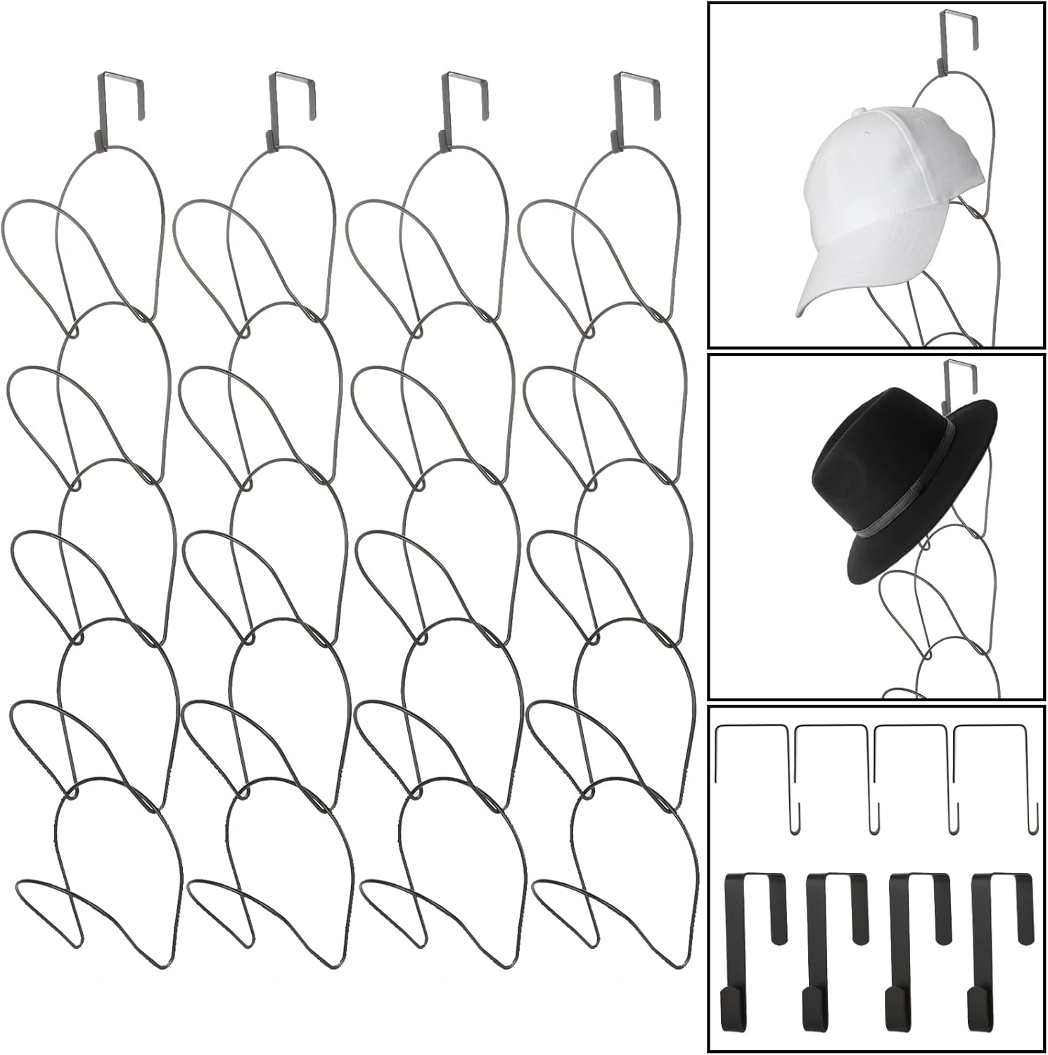 Amazon.com: Oungy 20 Pack Hat Rack Hangers Holder Organizer Closet ...