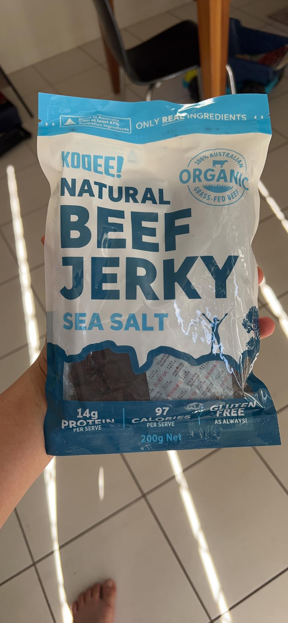 KOOEE! All Natural Beef Jerky, Sea Salt Flavor - High-Protein, Gluten ...