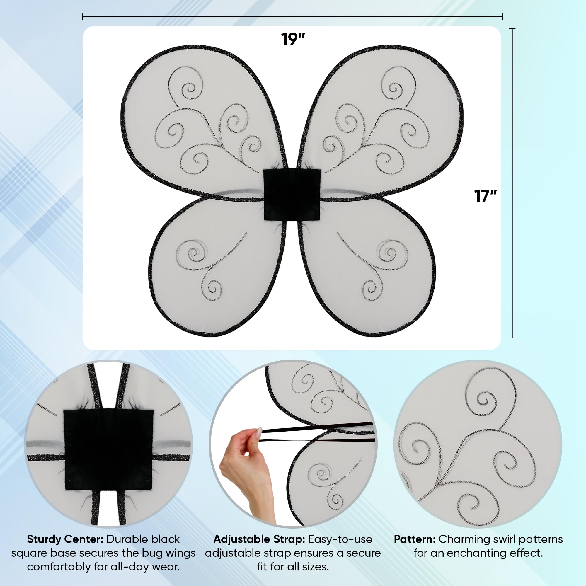 Snapklik.com : Black Bug Wings & Antenna Headband Insect Costume ...