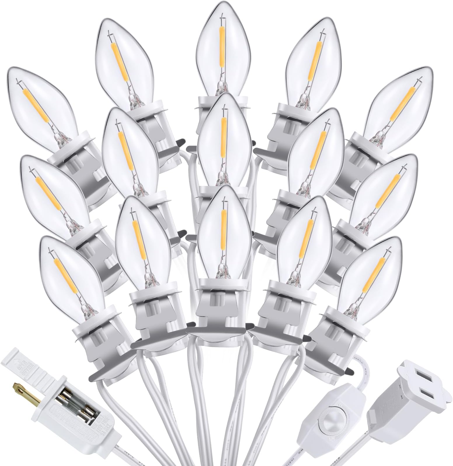 Meonum Christmas Village House Accessories Cord Light Bulbs, C7 ...