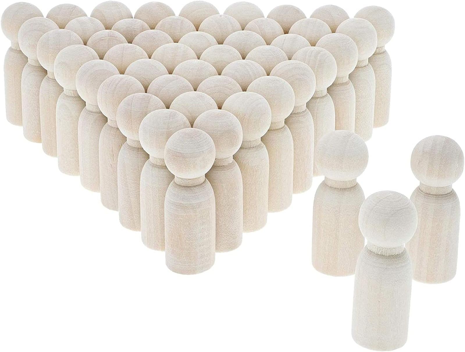 Amazon.com: 50 Pack Wood Peg Dolls Unfinished Wooden People Craft Blank ...