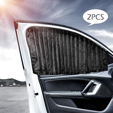 Amazon.com: 2pcs Car Side Window UV Protection Curtain Sun Shade ...