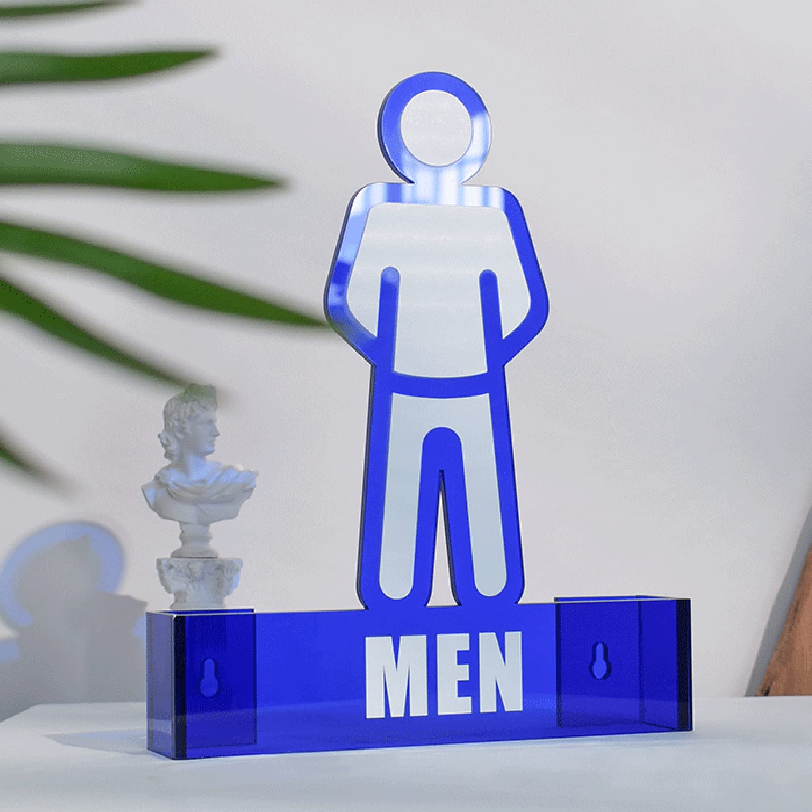 Mannen Badkamer Symbool Blauw