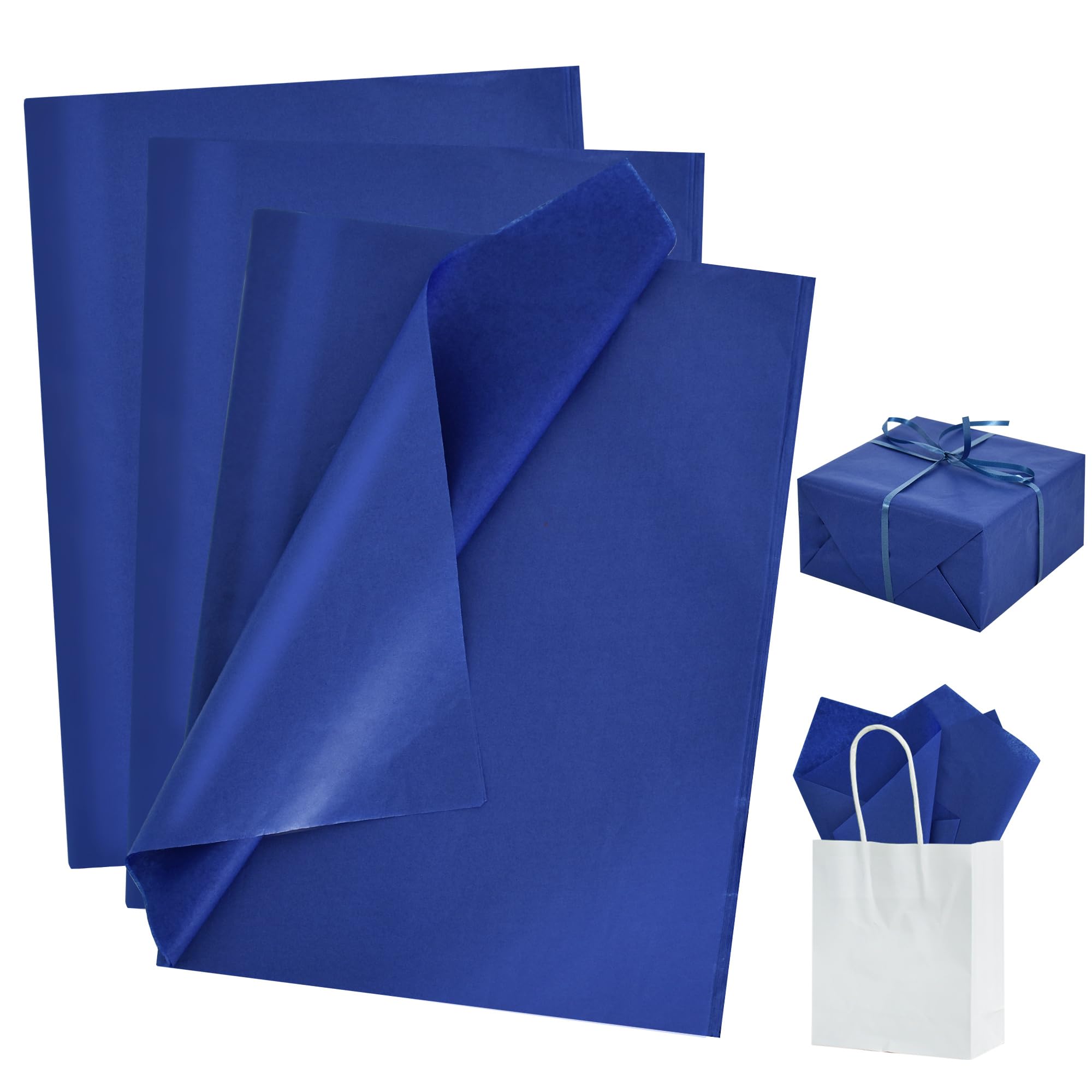 Amazon.com: BEISHIDA 100 Sheets Royal Blue Tissue Paper, Royal Blue ...