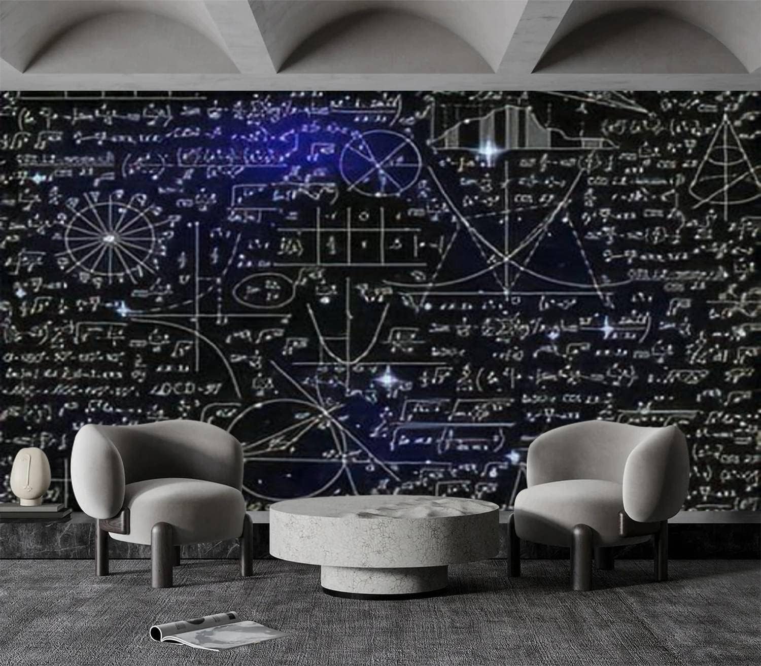 Vintage Scientific space seamless with handwritten math formulas ...