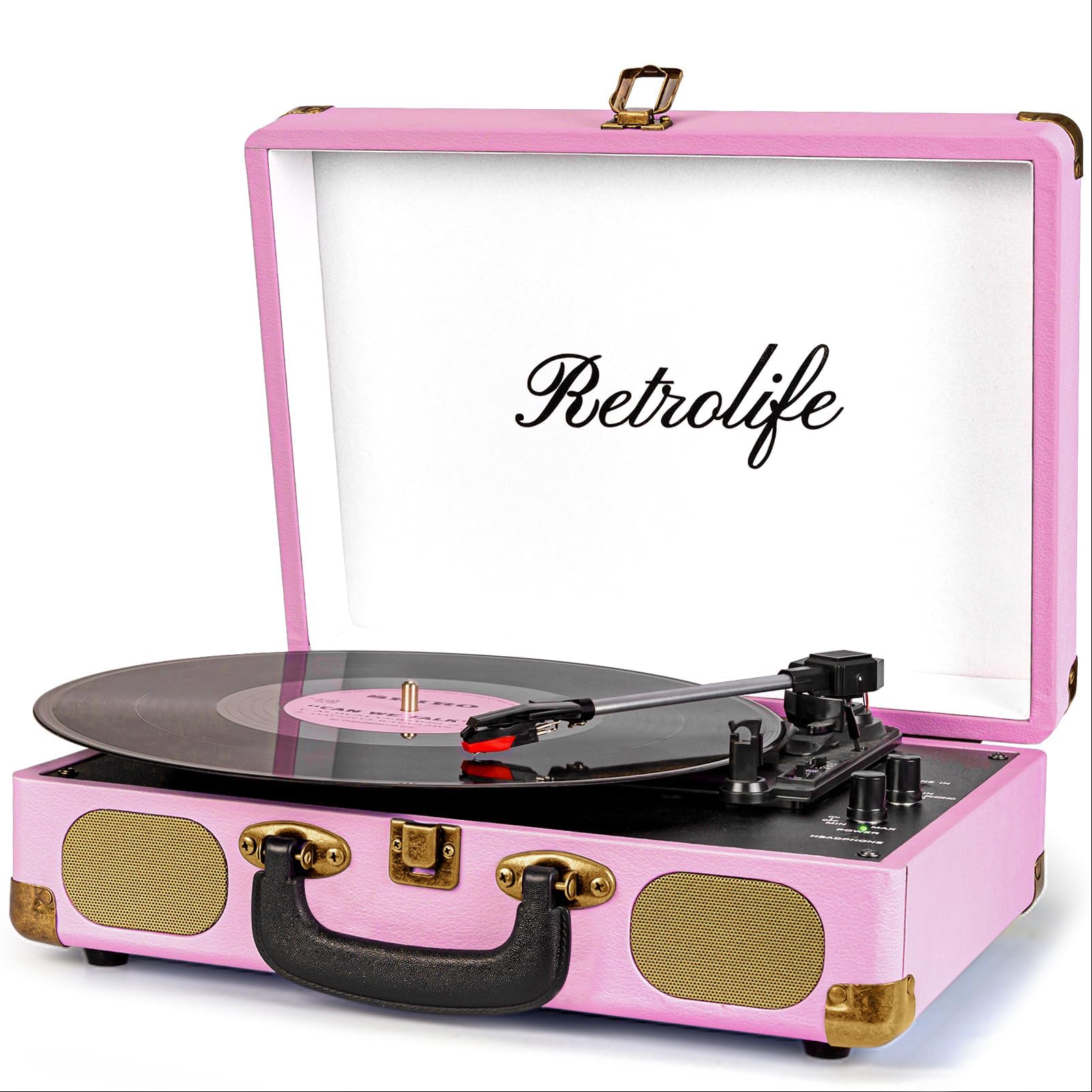 Amazon.com: Vinyl Record Player 3-Speed Bluetooth Suitcase Portable ...
