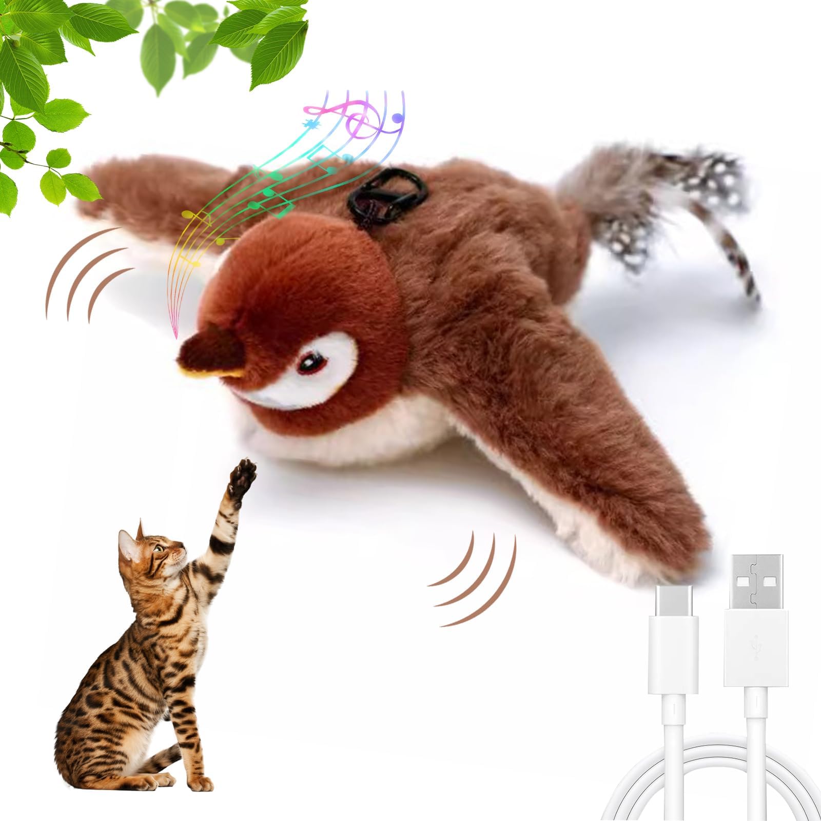 Amazon.com: Interactive Flying Bird Cat Toy, Cat Flying Bird Toy ...