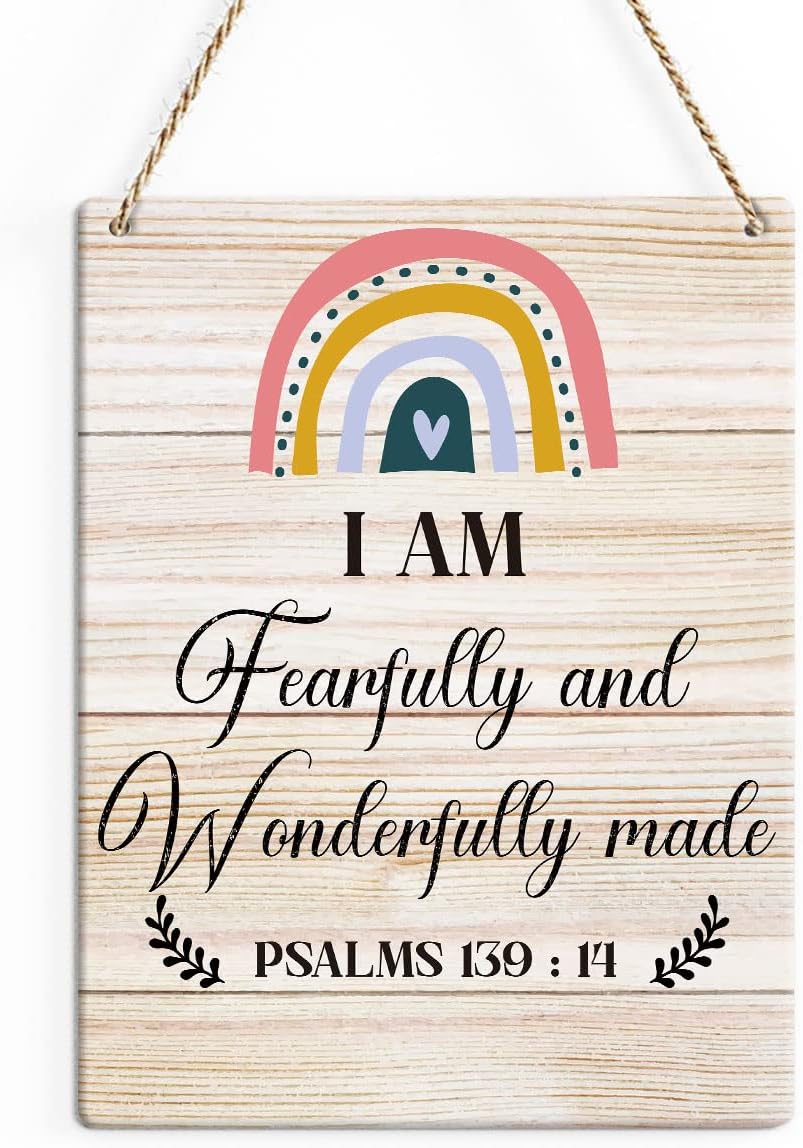 Amazon.com: Rustic Inspirational Bible Verse Wood Decor Sign, Psalms ...