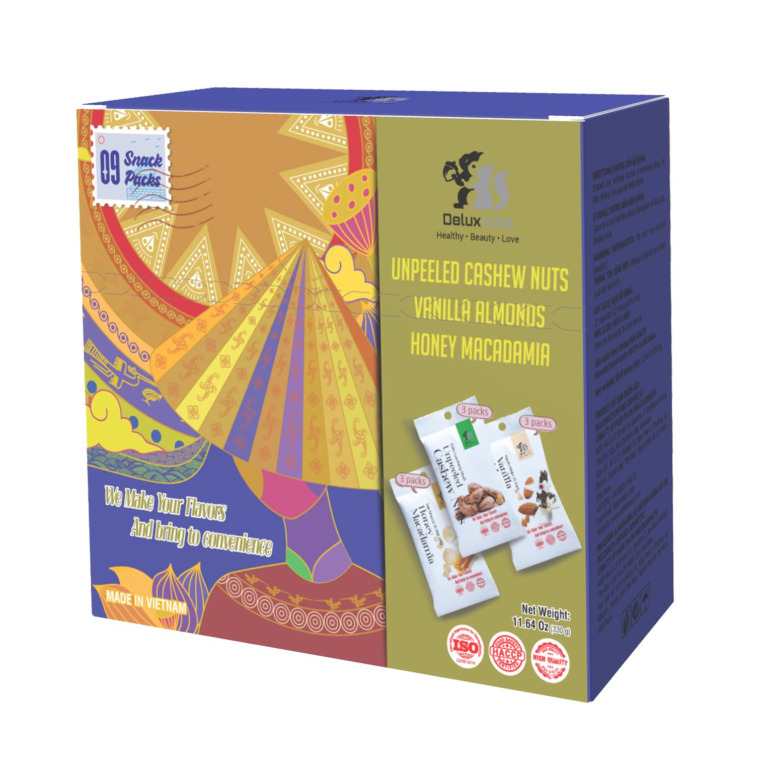 Amazon.com : DELUXNUTS Nuts Snack Mix Variety Pack, (11.6 Oz) Mixed ...