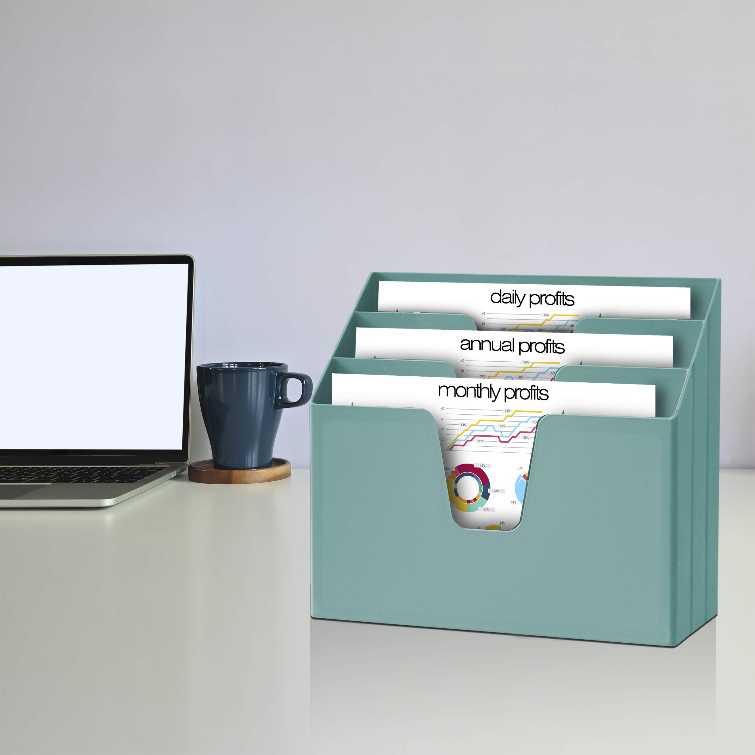 Snapklik.com : Acrimet Horizontal Triple File Folder Holder Organizer