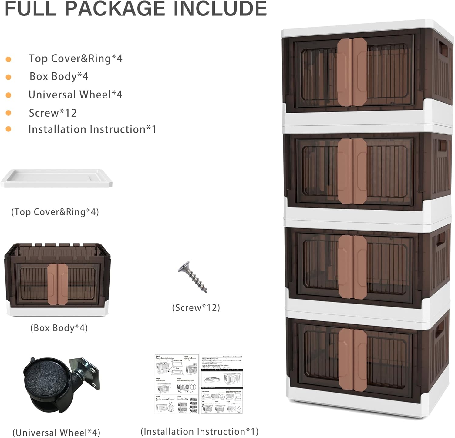 Contenedores de almacenamiento apilables con tapas, contenedores de ...
