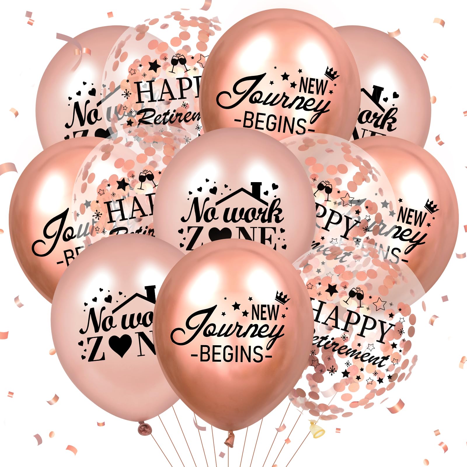 Amazon.com: Happy Retirement Balloon 50 Pcs Rose Gold Retirement Party ...