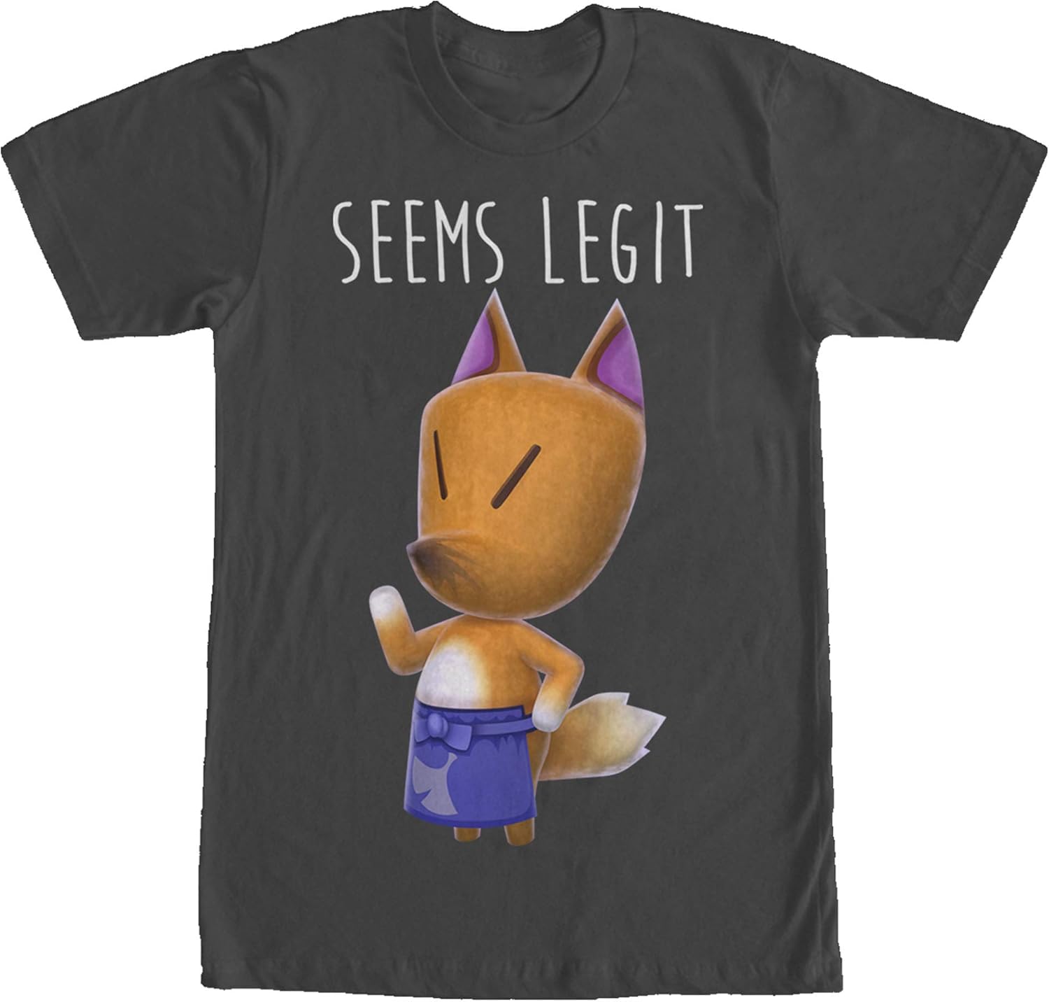 Nintendo Mens Animal Crossing Redd The Fox Seems Legit T Shirt, Black ...