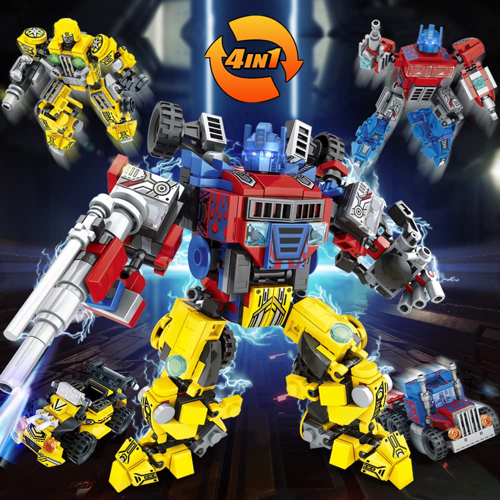 Snapklik.com : 4 IN1 Transform Robot Building Toy Set, Including 4 ...