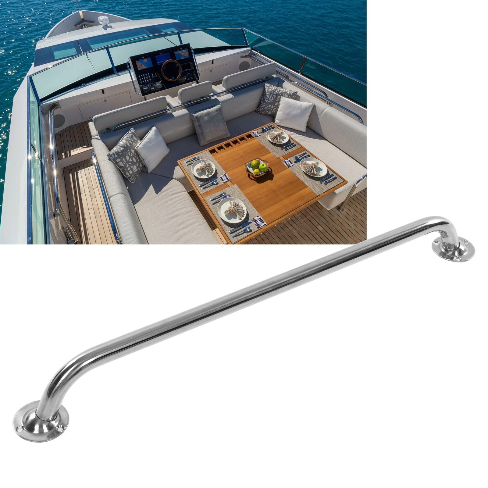 Boat Grab Handle MARINE CITY Stainless Steel Oval Grab Bar Handrail ...