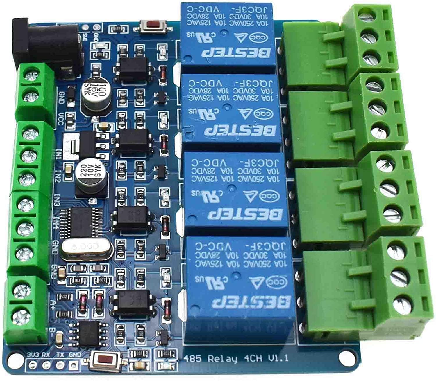 Amazon.com: Modbus RTU 1 2 4 8 Way Relay Module DIY RS485TTL System ...