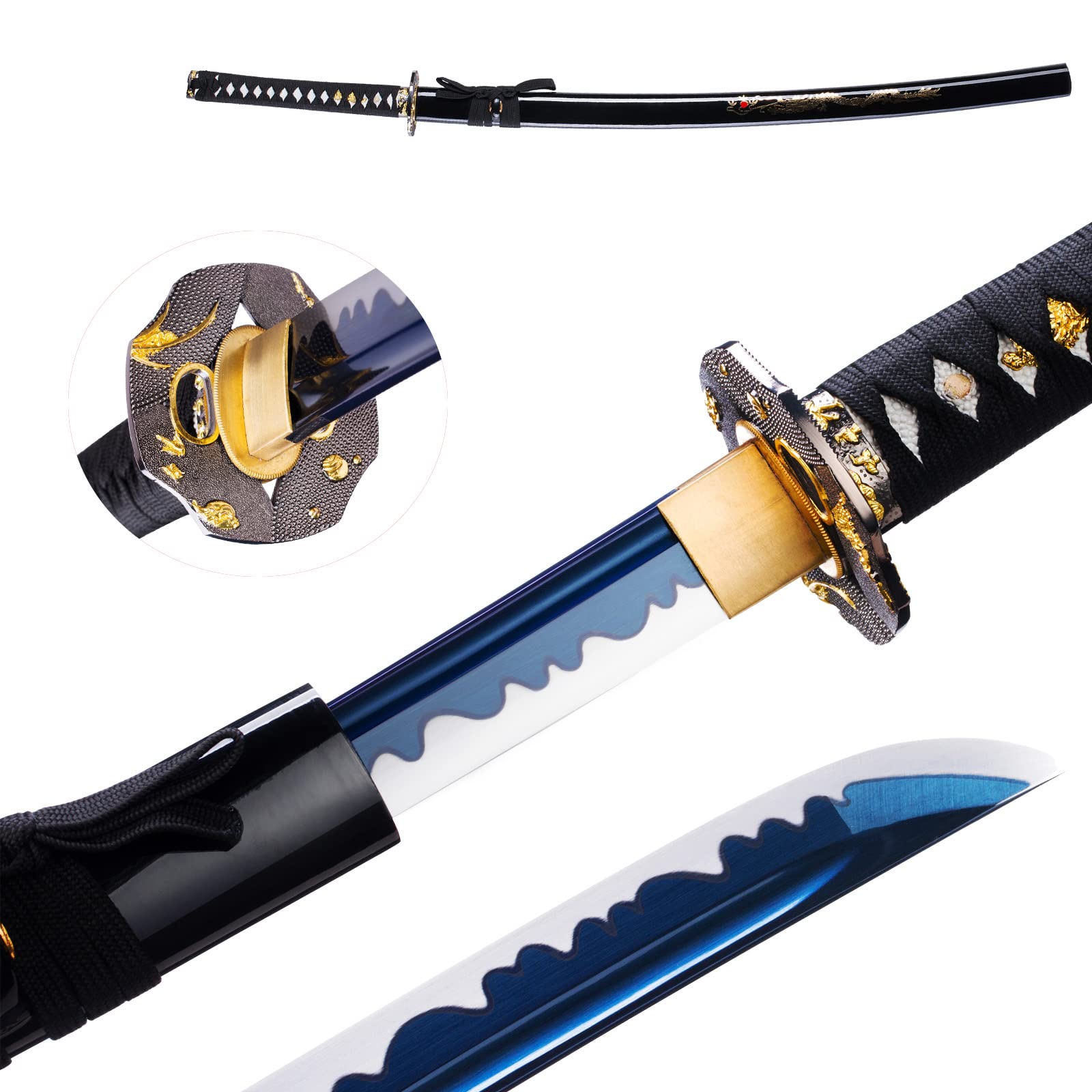 Samurai Sword Katana Sword Real Japanese Katana 1060 Steel Cold Steel ...