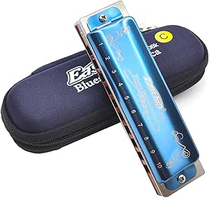Amazon.com: T008K Beginner's Blues Harmonica 10 Hole Diatonic Harmonica ...