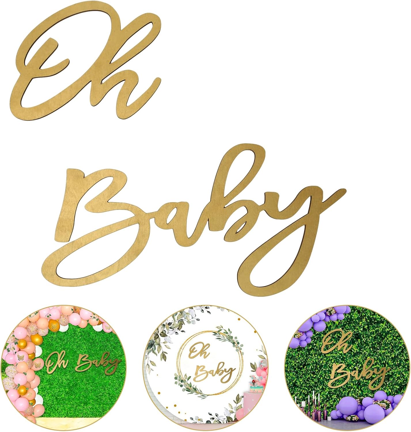 Bonito letrero de Oh Baby Letrero de madera para baby shower con letras ...
