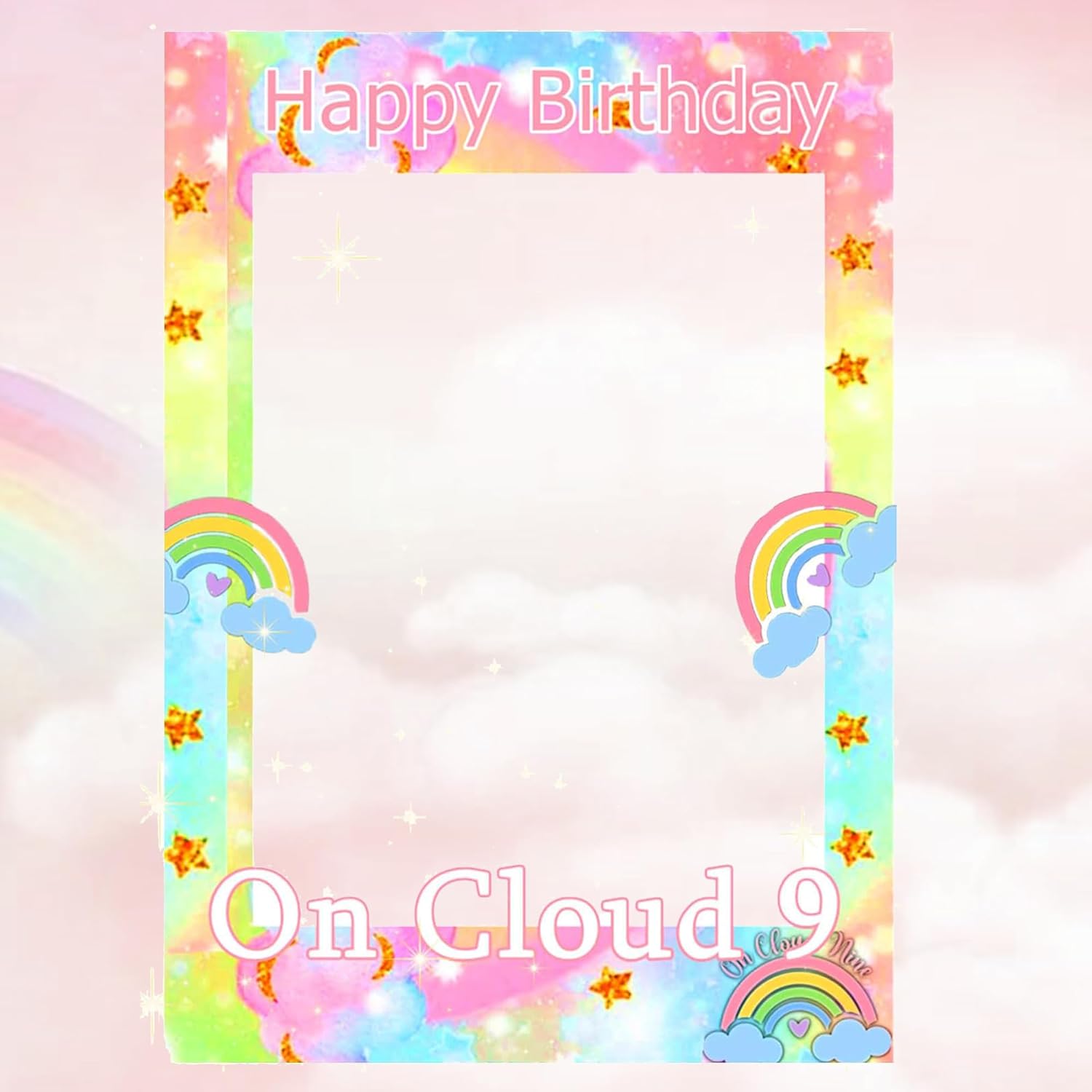 Amazon.com: LaVenty On Cloud 9 Birthday Decoration Colorful On Cloud 9 ...