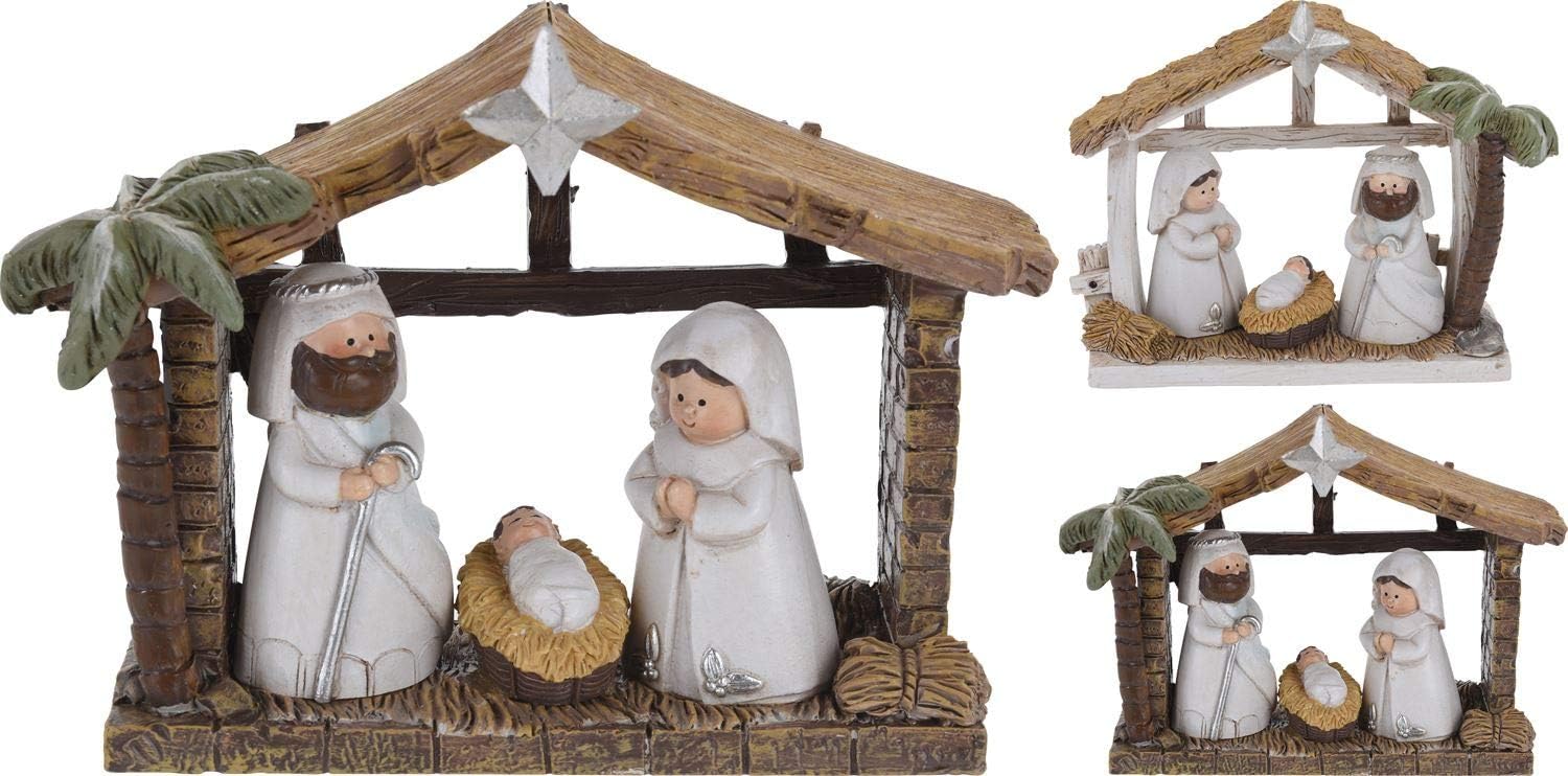 Snow White Light Up LED 5 Piece Nativity Set With Figures 14cm X 10cm ...