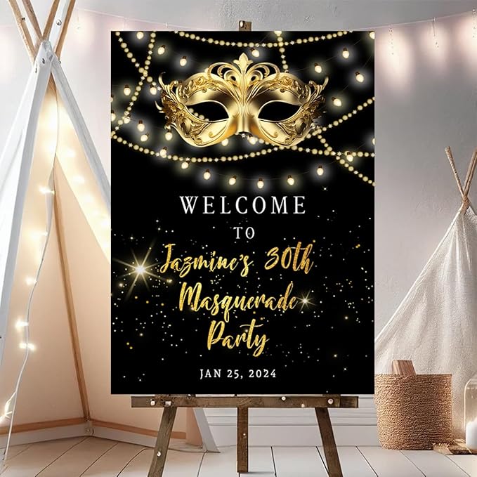 Amazon.com : Personalized Masquerade Ball Party Decorations, Masquerade ...