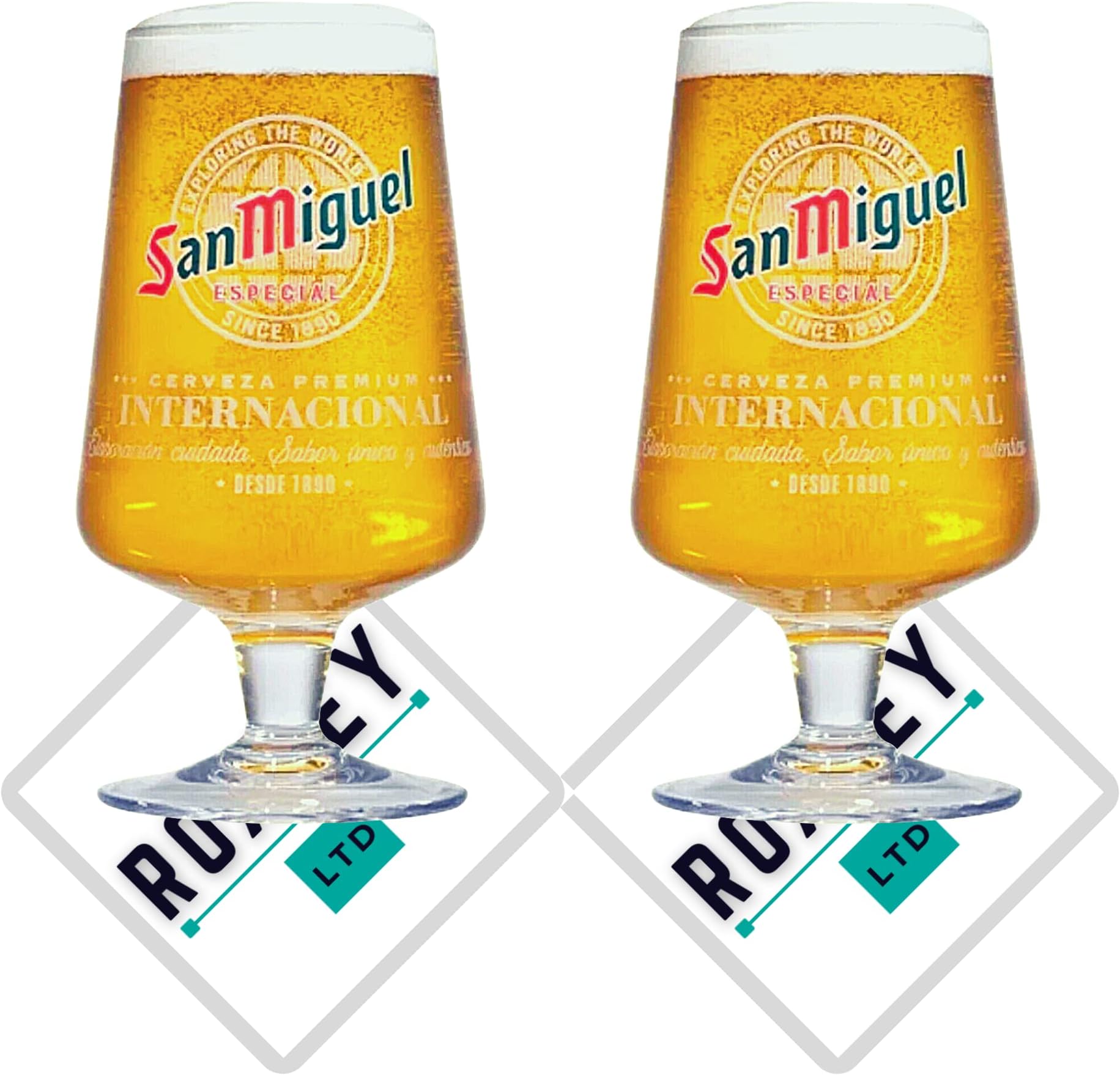 Roxley | Cruzcampo Pint Beer Lager Glass Glasses X2 | Lager Beer 56Cl ...