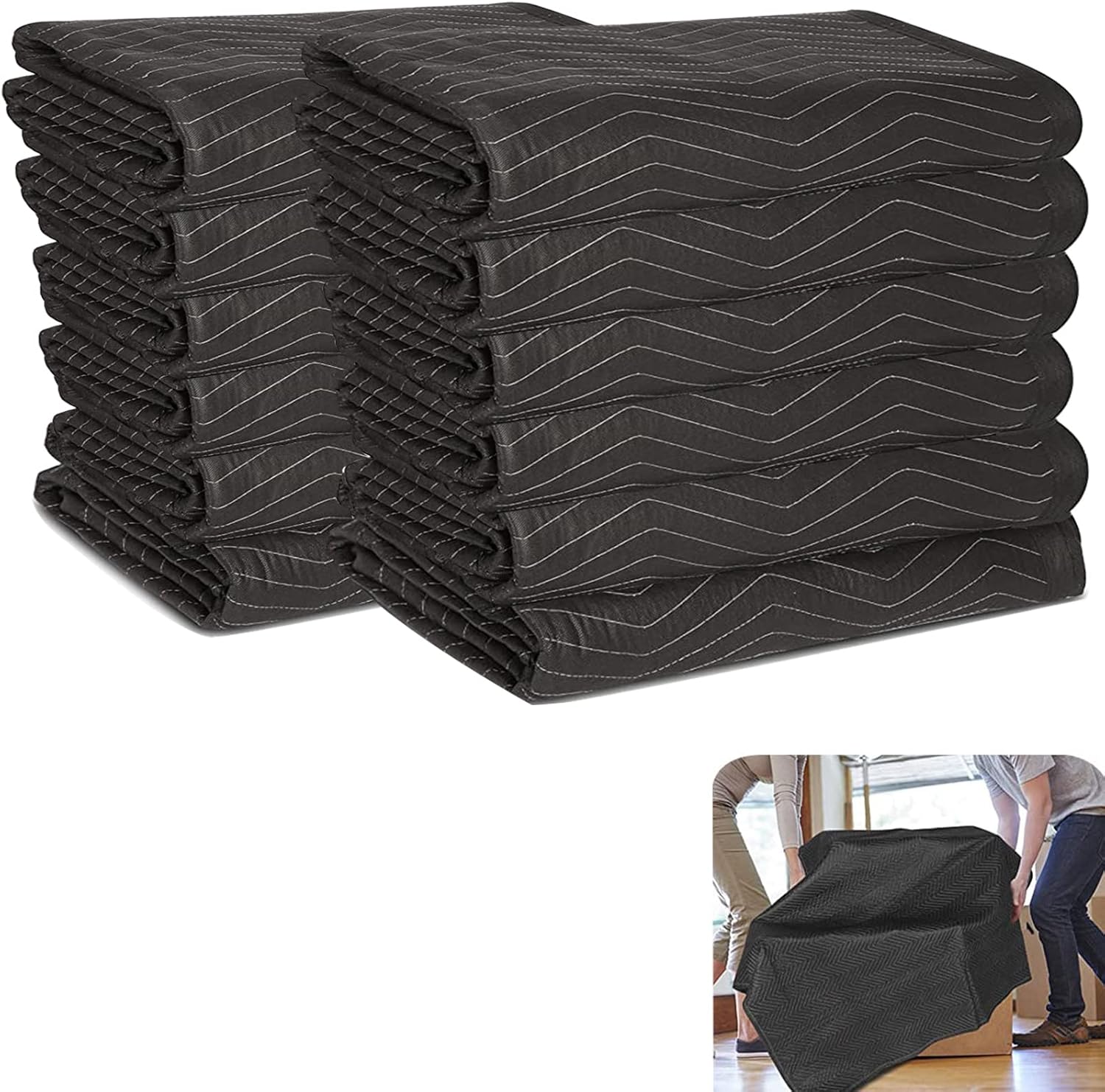 Moving Blankets 12 Pack 40 x 72 Inch (30 lb/dz) Moving & Packing ...