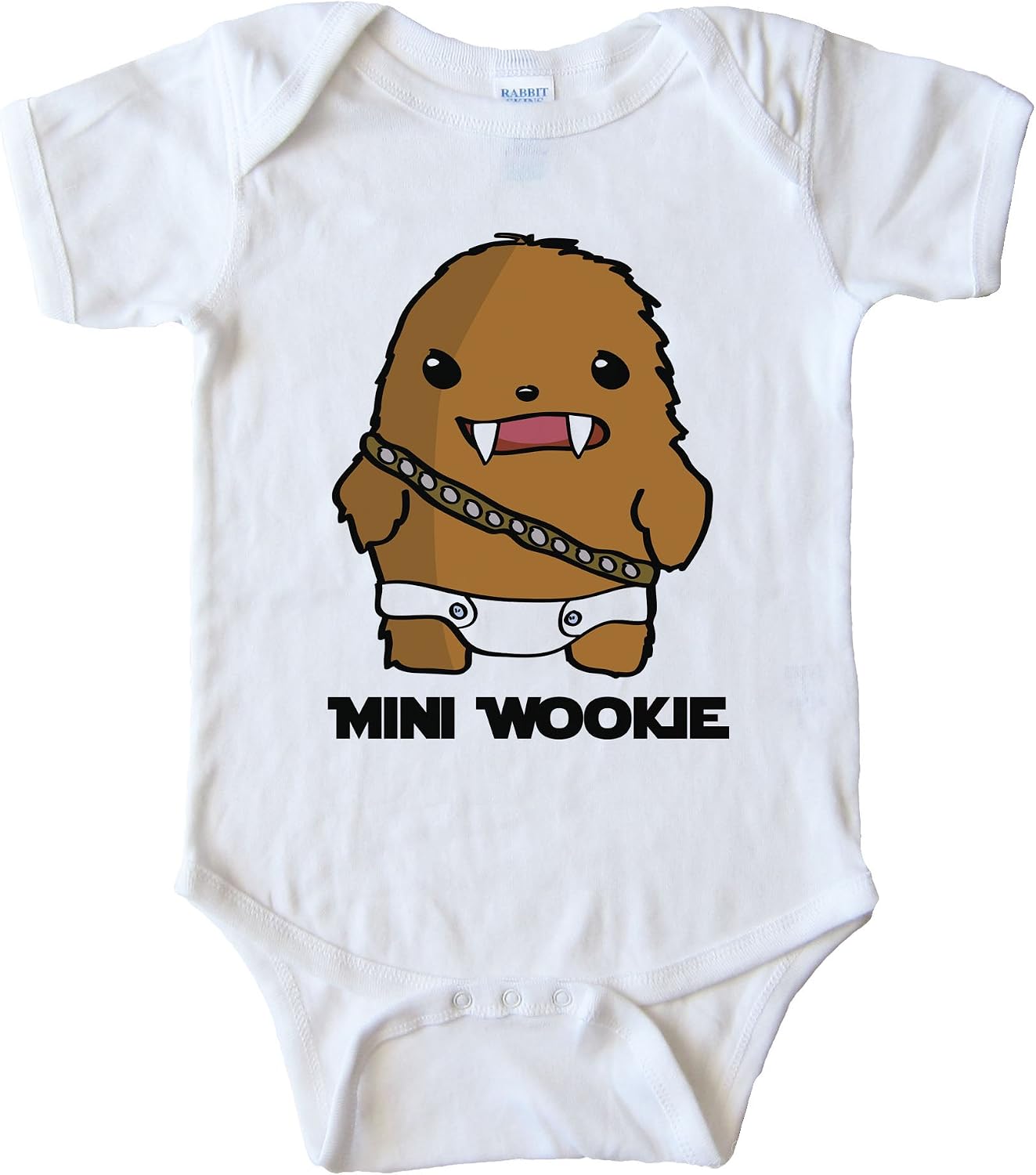 Amazon.com: 24TEE Mini Wookie Baby Chewbacca - Onesie - White (6 Month ...