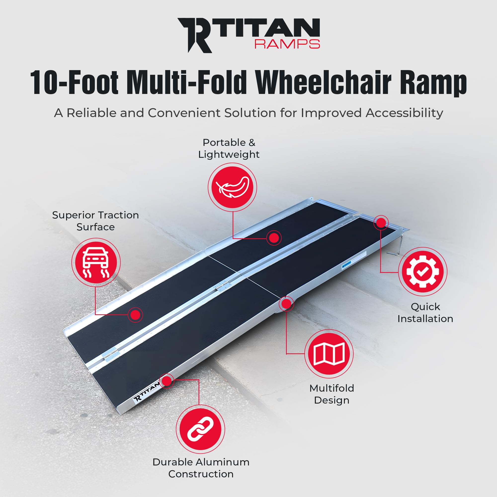 Snapklik.com : Titan Ramps Multi-Fold Wheelchair Ramp