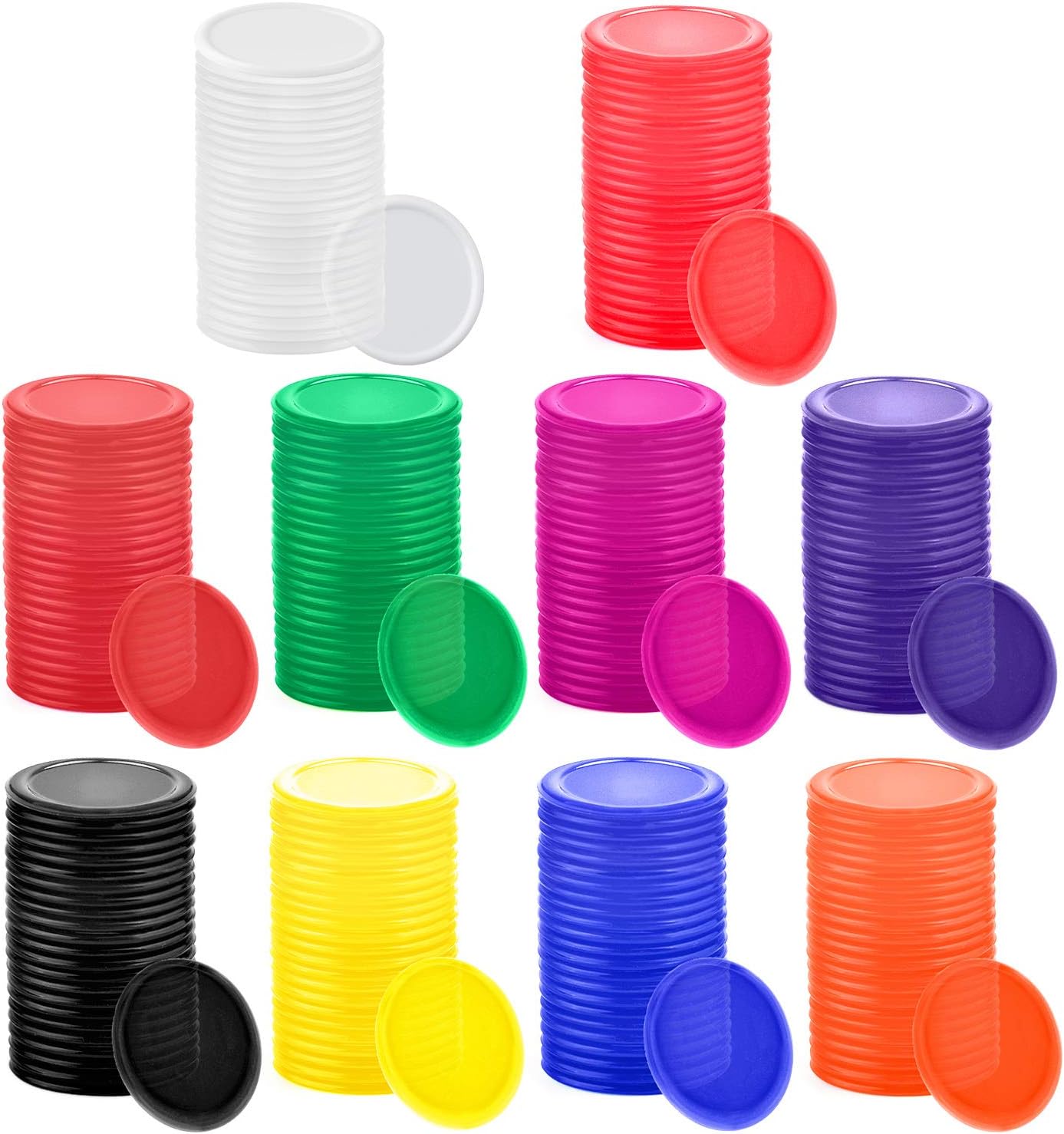 Amazon.com: Hygloss Products, Inc 100-pk Chips-Plastic Color Bingo ...