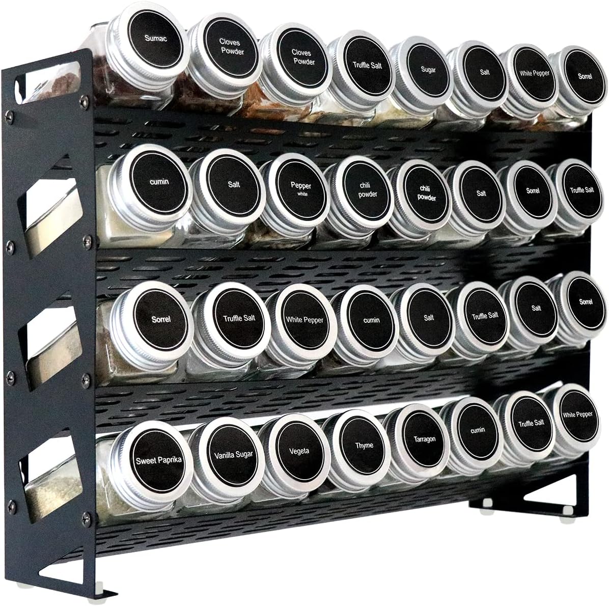 Amazon.com: Polder Chrome 18-Jar Compact Spice Rack, 18-5 ounce Glass ...