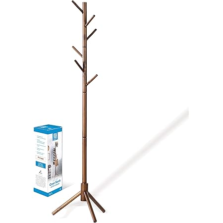 Amazon.com: Premium Bamboo Coat Rack Tree with 8 Hooks, 3 Adjustable ...