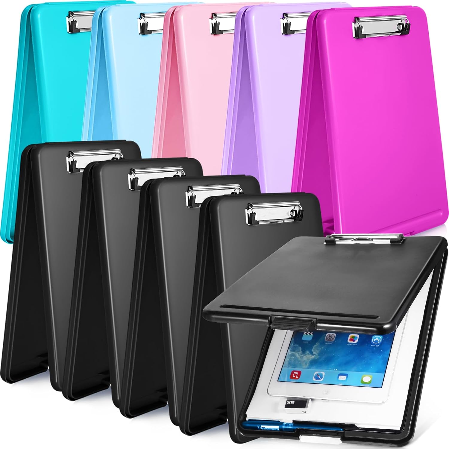 Amazon.com : 10 Pieces 4 Pieces Clipboard with Storage Plastic Nursing ...